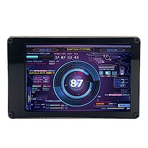 3.5 Inch PC Sensor Panel Display,Computer Temp Monitor, Mini Screen Temperature Display PC CPU Data Monitor for PC CPU RAM Data, 360 Degree Rotation Sub Screen for Computer Case, Computer Temp Mo
