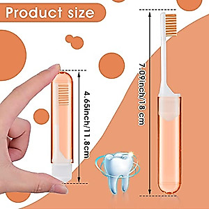 Sibba Toothbrush Covers 4 Pieces Folding Manual Toothbrushes Case Travel Kit Soft Bristles Tooth Brushes Mini Size Portable Brush Coverings Wrapped for Men Women Childrens Toddler