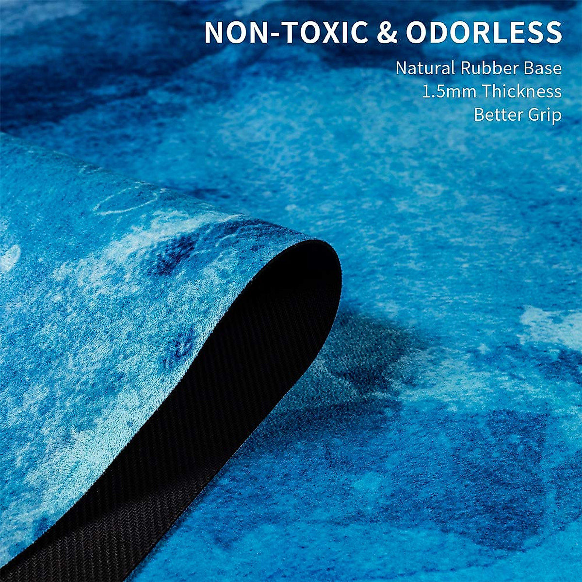 SNAKUGA Travel Yoga Mat, Non Slip Exercise Suede Mat with Carry Bag, All-Purpose Fitness Mat with High Density Anti-Tear Surface for Women, Ideal for Pilates Workout (72'' x 26'' x 1.5mm Thick)