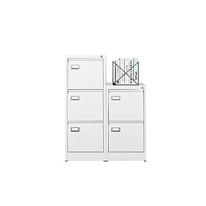 AFAIF 2 Drawer File Cabinet with Lock, Cabinets for Home Office,18/'' Deep Vertical Metal White Office Storage Organizer Letter/Legal / A4 F4 Size, and Folders, 2 Drawer-white