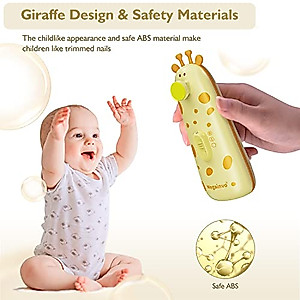 Baby Nail Trimmer Electric Baby Nail File with Light 10 Grinding Heads Safe Quiet Baby Nail Grooming Care Kit for Newborn Infant Toddler Toes Fingernails - Orange