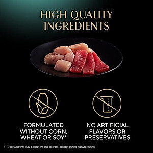 SHEBA PERFECT PORTIONS Cuts in Gravy Wet Cat Food Trays (12 Count, 24 Servings), Signature Tuna and Roasted Chicken Entrée, Easy Peel Twin-Pack Trays