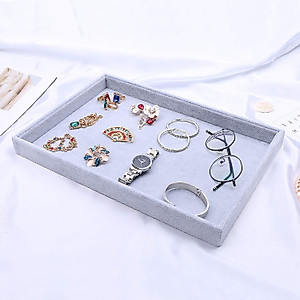 STYLIFING Jewelry Organizer Tray Velvet Jewelry Tray Jewelry Display Case Drawer Jewelry Organizer Ring Earring Necklace Bracelet Watch Buttons Holder