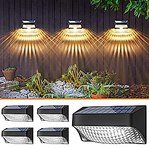 Aulanto Solar Fence Lights, 8 Pack Waterproof Solar Wall Lights with RGB & Warm White Mode, 2 Lighting Effect Decorative Garden Lights with Auto On/Off, Perfect for Fence, Backyard, Garden, Patio.