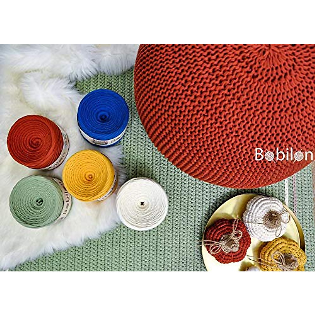 Cotton t-Shirt Yarn, 110 Yards / 100 Meters, Canyon Color, 5-7 mm Thickness, Ribbon Yarn, Perfect Skein of Jersey Yarn, Home Decor Yarn