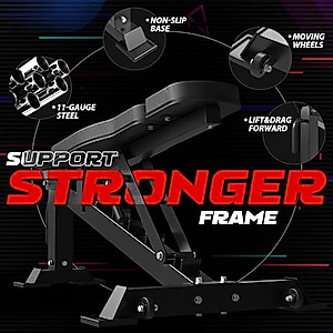 Mikolo Smith Machine with Weight Bench, Multifunction Power Cage and Cable Crossover Machine, Workout Machine with Storage System, Band Pegs, Smith Bar and Other Attachments for Home Gym（Black&Black）