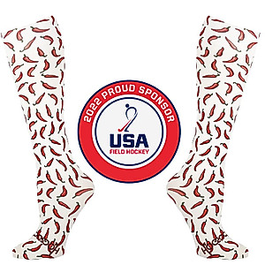 Hocsocx Chili Peppers Knee-High Liner Socks Breathable Moisture-Wicking Protection for Field Hockey, Ice Hockey, and Soccer