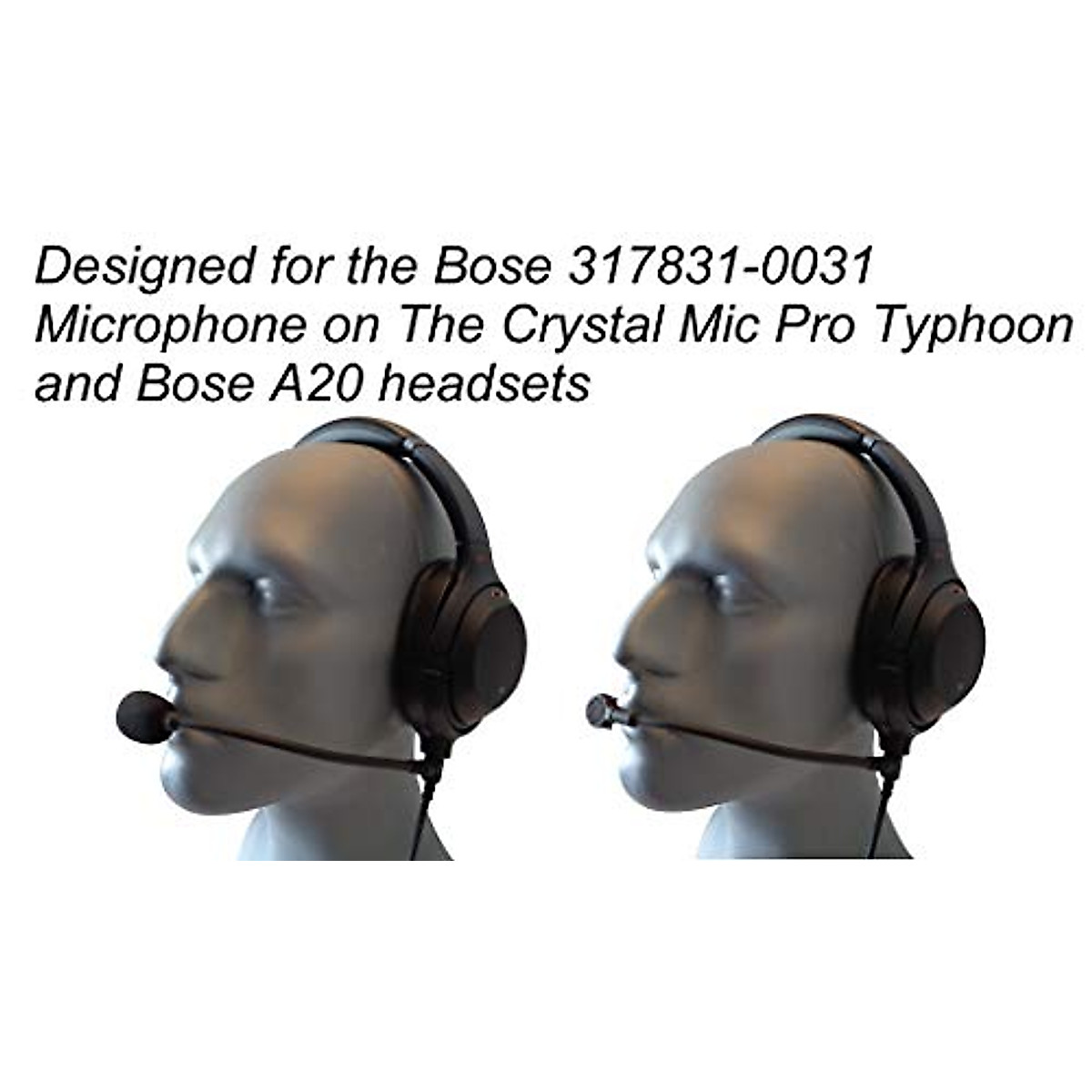 Replacement Aviation Microphone windscreens for Bose and Crystal Mic Typhoon (Two (2) Pack A20 Model)