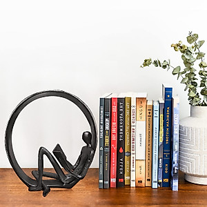 Jalunth Bookshelf Bookcase Aesthetic Decoration Art Sculptures Home Decor Book Shelf Case Modern Accents Figurine Reading Metal Decorative Ideas Objects Accessories Library Office Steel Statue Gifts