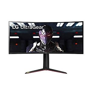 LG UltraGear QHD 34-Inch Curved Gaming Monitor 34GP83A-B, Nano IPS 1ms (GtG) with VESA DisplayHDR 400, NVIDIA G-SYNC, and AMD FreeSync Premium, 144Hz, Black