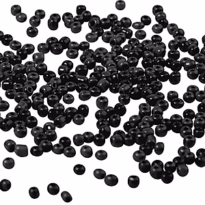 PH PandaHall 1900 Pcs 8/0 Glass Seed Beads, 3mm Round Waist Beads Mini Spacer Beads for Earring Bracelet Necklace Choker Jewelry Making Halloween Decor, Black