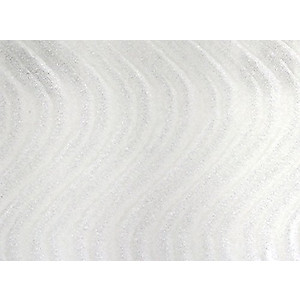 Wave Swirl Flocking Velvet Upholstery Fabric 60" 19 Color Sold by The Yard (White)