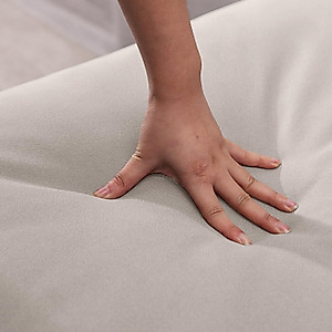 MUZZ Sectional Sofa with 2 Movable Ottomans, Leathaire U Shaped Couches with Cup Holder, 6 Seater Convertible Sectional Couch for Living Room (Beige)