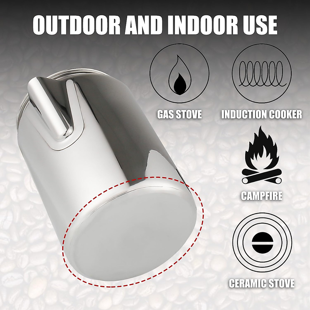 APOXCON Multi Use Coffee Percolator Using On Indoor Induction Cooktop, Electric Stove, Outdoor Campfire Stovetop, Camping Coffee Pot with Glass Knob Top 9 Cup