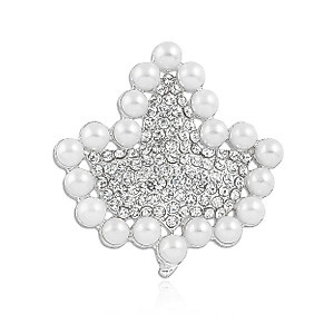 TONGXIN Alpha Kappa A Brooch Pin Sorority Paraphernalia Gift Rhinestone Brooch Sparkling Faux Pearl Brooch Pin(WHITE)