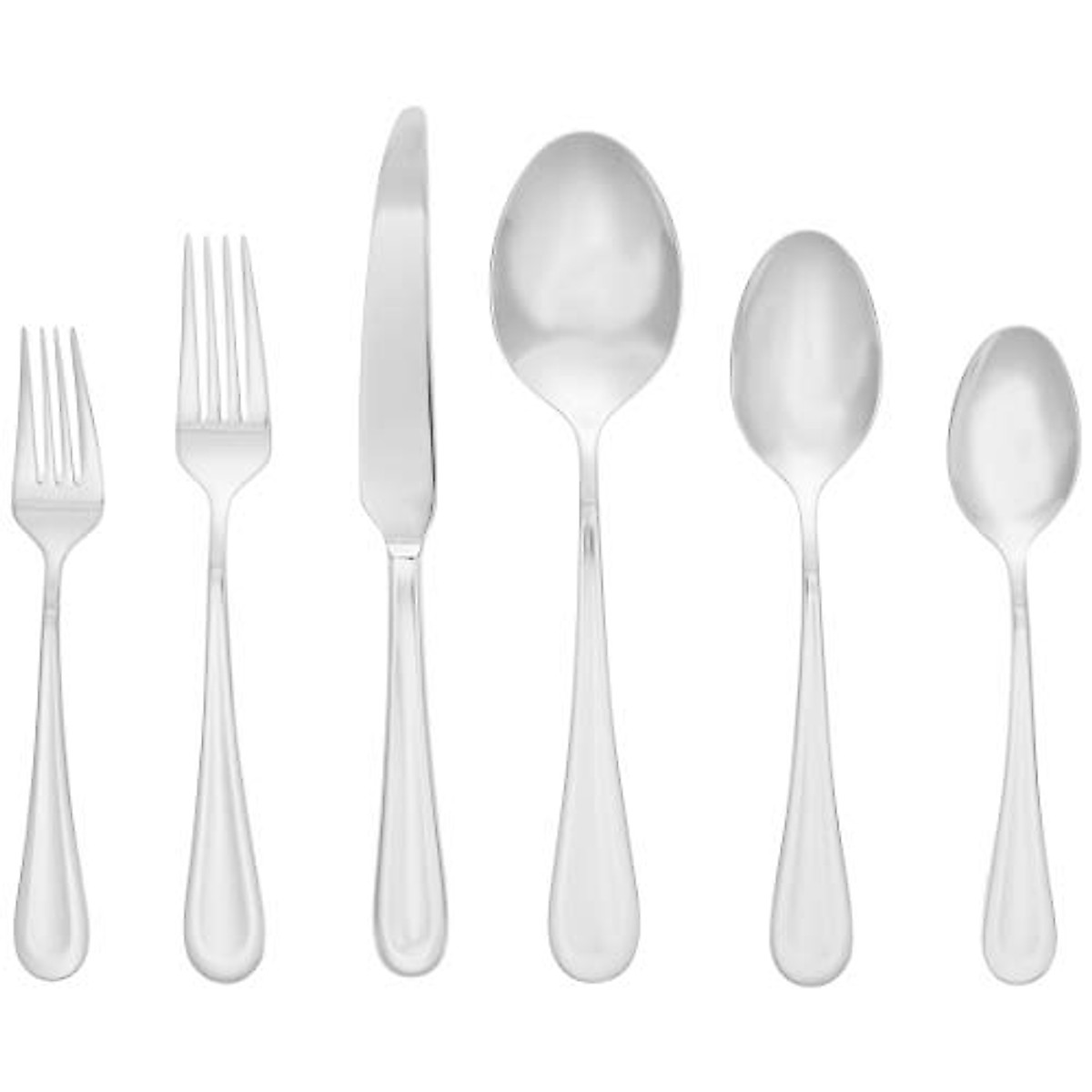 Ginkgo International Corrie 42-Piece Stainless Steel Flatware Place Setting, Service for 8 Plus 2-Piece Hostess Set