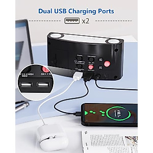 Digital Alarm Clock for Bedroom - 7 Color Night Light,2 USB Chargers,7.5" Large Number Screen & Slider Dimmer,12/24 H,Battery Backup,Easy Loud Electric Alarm Clock for Heavy Sleeper,Boy&Girl Kid Teen