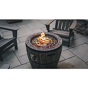 Global Outdoors Wine Barrel Gas Fire Pit 27L X 27W X 24H