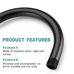 BESTILL 13 Inch S Shape Shower Head High Rise Extension Shower Arm and Flange, Oil Rubbed Bronze