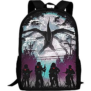 SAQU Stranger Things Movie 3D Pattern Printed Backpack Lightweight Durable Backpack Schoolbag for Boys Girl Fans Gifts