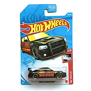 Hotwheels Dodge Charger Drift, HW Rescue 5/10 [Black/red] 216/250