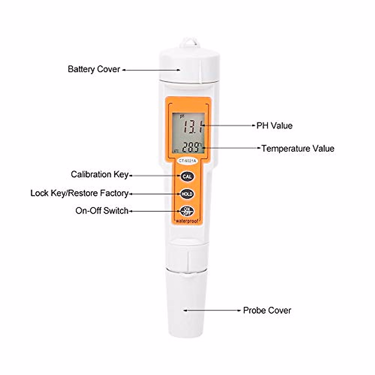 CT6021A PH Meter High Accuracy Water Quality Tester for Swimming Pool Aquarium