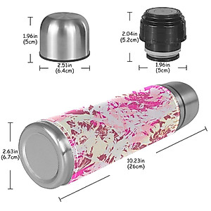 Stainless Steel Leather Vacuum Insulated Mug Vintage Thermos Water Bottle for Hot and Cold Drinks Kids Adults 16 Oz