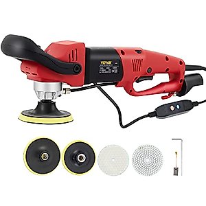 VEVOR Wet Polisher Grinder, Variable Speed 4" & 5" Diamond Polishing Pads, Buffing Machine with 78.7" Water Pipe Adapter & Splash Shield, Electronic Concrete Stone for Title Floor Countertop CE