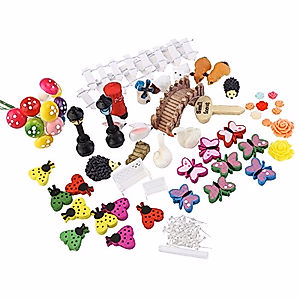 BESTOMZ Miniature Garden Ornaments, 58 Pieces Ornament Kits Set for DIY Fairy Garden Dollhouse Decor