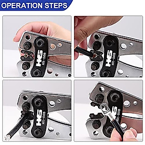 HKS Battery Cable Crimping Tool for AWG 10-1 Copper Ring Terminals, Heavy Duty Crimper for Wire Lugs