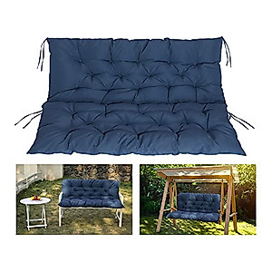 COSNUOSA Swing Replacement Cushions Waterproof Porch Swing Cushions 2-3 Seater Outdoor Swing Cushions for Outdoor Furniture Navy 60x40 Inches