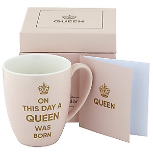 SipNBloom -- Queen Coffee Mug Queen Mug Queen Gifts for Women Happy Birthday Gifts for Women Coffee Mugs for Women Birthday Cups for Women Happy Birthday Mug Birthday Gift Mug Pink Coffee Mug 14 Oz