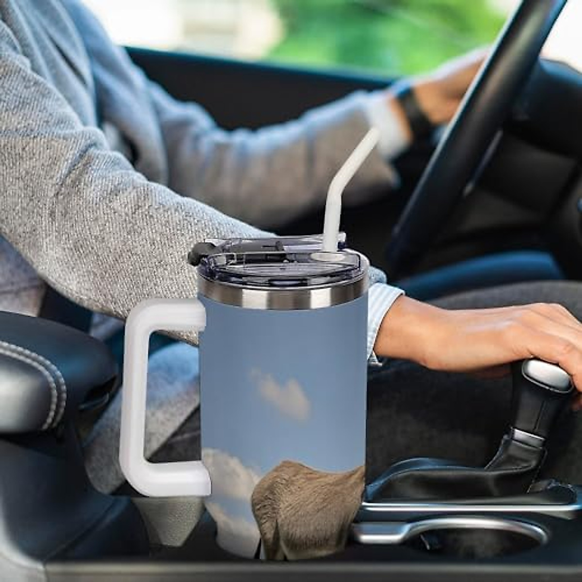 RTFGHJS 40 Oz Tumbler Donkey And Flower Insulated Tumbler Travel Coffee Mug with Straw Lid Stainless Steel Water Bottle Vacuum Insulated Tumbler for Sport Work Car Travel Weekends