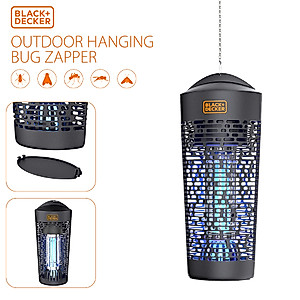 BLACK+DECKER Bug Zapper- Mosquito Repellent & Fly Traps for Indoors- Mosquito Zapper & Killer- Gnat Trap Bug Catcher for Insects Outdoor, Half Acre Coverage & Free Bulb Included