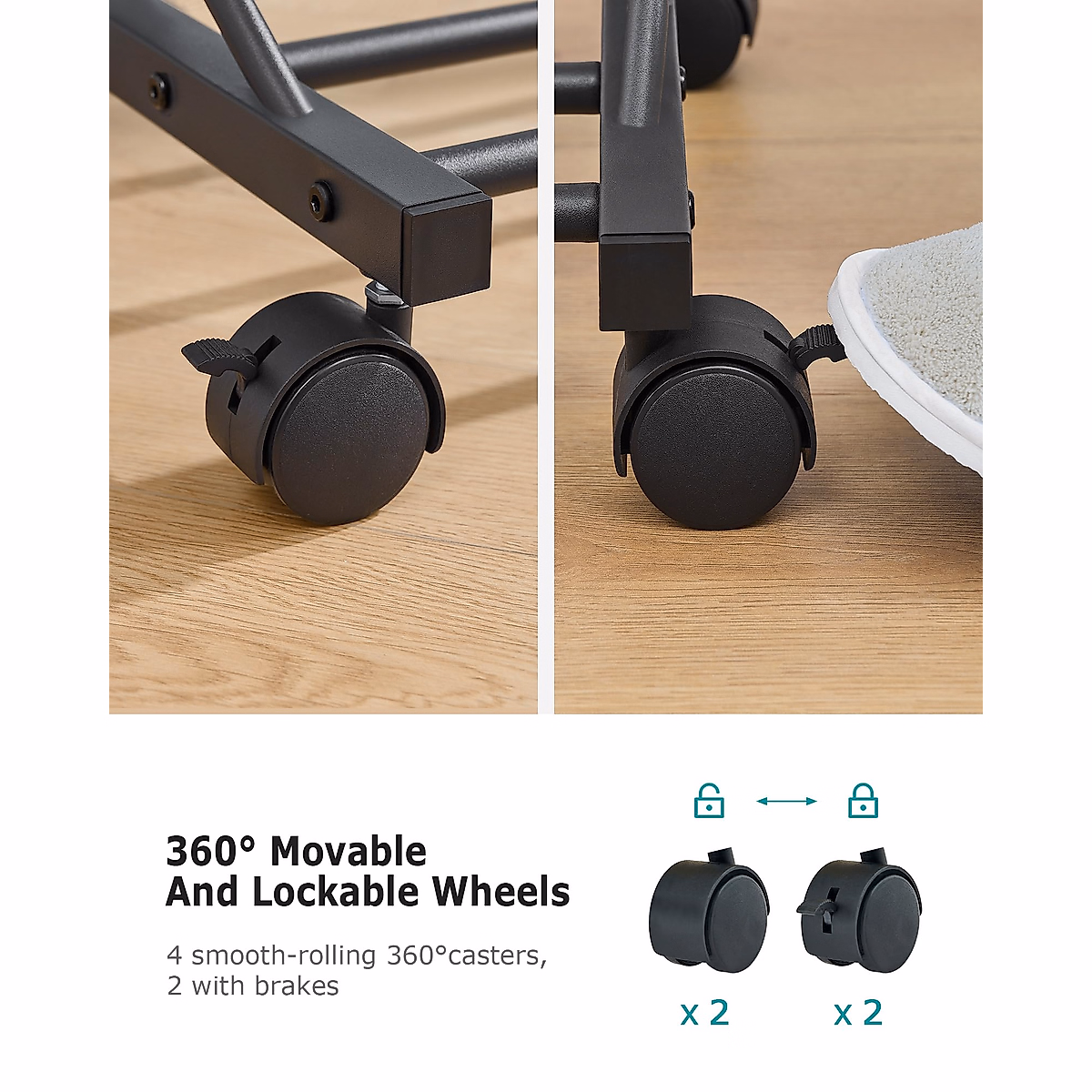 FAVOOSTY Clothing rack adjustable for kids, Heavy Duty Double Rod Design,Garment Rack Rolling, Clothes Organizer on Wheels, Clothes Rack Hanging Dismantle, Extra Space, Pants Scarves Dress Suits Black