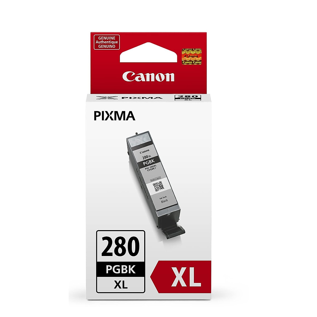 Genuine Canon CLI-281 5-Color Ink Tank Combo Pack with 5 x 5" Photo Paper (2091C006) + Canon PGI-280 XL Pigment Black Ink Tank (2021C001)