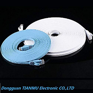 6pack 15cm 50cm 1 Meters 2m3m5m10m 30m 98FT CAT6 Flat UTP Ethernet Network RJ45 Patch LAN Black/Blue/White Color liuqiangmeiguo (Color : Black, Length : 5meters)