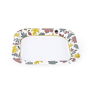 Glad Everyday Square Disposable Paper Plates with Falling Foliage Design, Small | Cut-Resistant, Microwavable Paper Plates for All Foods & Daily Use | 7 Inches, 30 Count