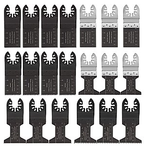 Oscillating Tool Blades Aesmed 20pcs Universal Multitool Saw Blades Quick Release Metal Wood Compatible with Fein Multimaster Porter Cable Black Decker Bosch Craftsman Ridgid Ryobi