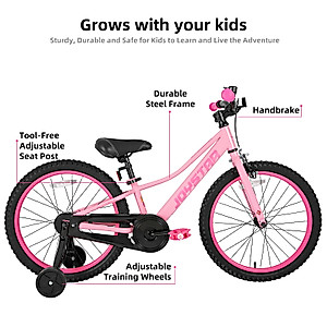 JOYSTAR 20 Inch Girls Bike with Training Wheels for 7-12 Years Old Children 20" Kids Bikes Kids Mountain Bicycle for Early Rider Kids' Bicycles Pink