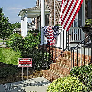 You're on Camera Sign with Stake, Metal No Trespassing Sign with Posts, Aluminum Video Surveillance Signs for Yard Outdoor, Kits Included, Easy to Install