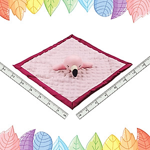 Doindute Baby Pink Flamingo Soft Stuffed Animal Security Blanket, Plush Flamingo Character Lovey Blanket, Baby Shower/Nursery Gift, Newborn Infant Toddler Snuggle Blankie for Boys Girls, 13 Inches
