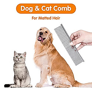 Pettom Pet Steel Grooming Tool Poodle Finishing Butter Comb 7 1/2-inch L