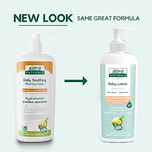 Aleva Naturals Daily Soothing Moisturizer | For Sensitive Dry Skin | Face and Body Lotion | Made with Natural and Organic Ingredients | for Babies and Toddlers - 8 fl. oz / 240ml