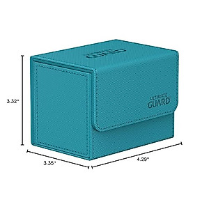 Ultimate Guard Sidewinder 80+, Deck Box for 80 Double-Sleeved TCG Cards, Petrol, Magnetic Closure & Microfiber Inner Lining for Secure Storage