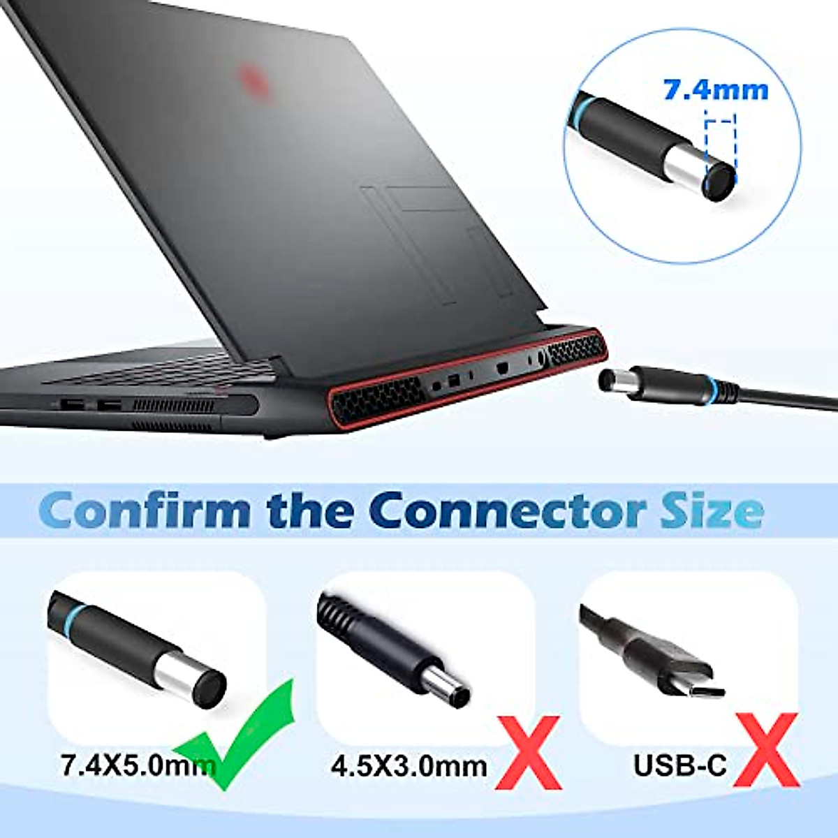 240W 180W Laptop Charger Replacement for Dell Alienware M17 17 M15 15 R1 R2 R3 R4 R5 R6 R7 / G3 G5 G7 G15 3590 5500 5505 7500 7700 / M15X M17X M18X X15 X51 Gaming Laptop AC Adapter Power Supply Cord