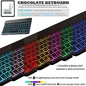 Backlight Keyboard Case for Samsung Galaxy Tab S6 10.5 inch 2019,Slim Stand Cover Lightweight Case with Magnetically Detachable Wireless Keyboard for Galaxy Tab S6 10.5 inch 2019 SM-T860/T865 (Black)