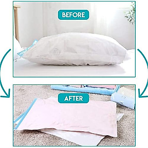 Rimsa-llc Universal Vacuum Sealed Compression Storage Bags-set of 10 (5 pcs 70x100cm ,5pcs 60x80cm) with Hand Pump Space Saver for Bedding, Pillows, Towel, Blanket and Clothes