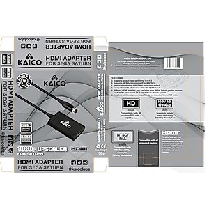 Kaico SEGA Saturn 1080p HDMI Adapter - for use with Sega Saturn - Supports S Video Output – Supports PAL and NTSC Consoles – Aspect Ratio Switch for 16:9 or 4:3