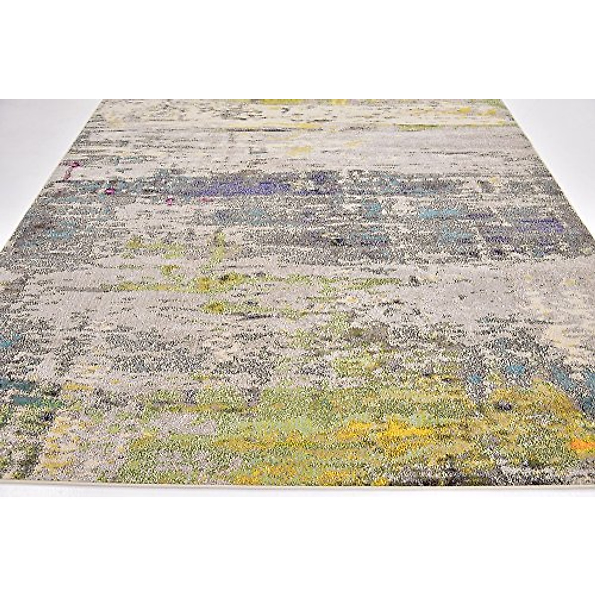 Unique Loom Chromatic Collection Modern Rustic & Vibrant Abstract Area Rug for Any Home Décor, 8 ft x 10 ft, Beige/Gray